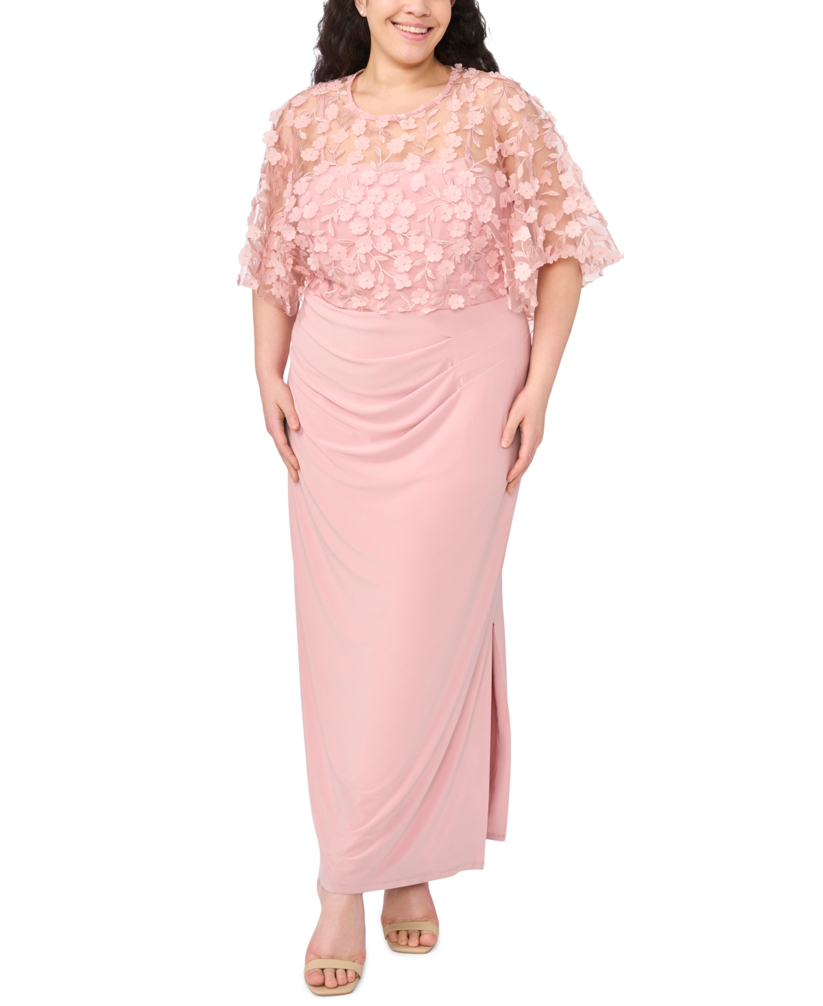 Click here for Msk Plus Size Polyester Blend 3D Flowers Crewneck... prices