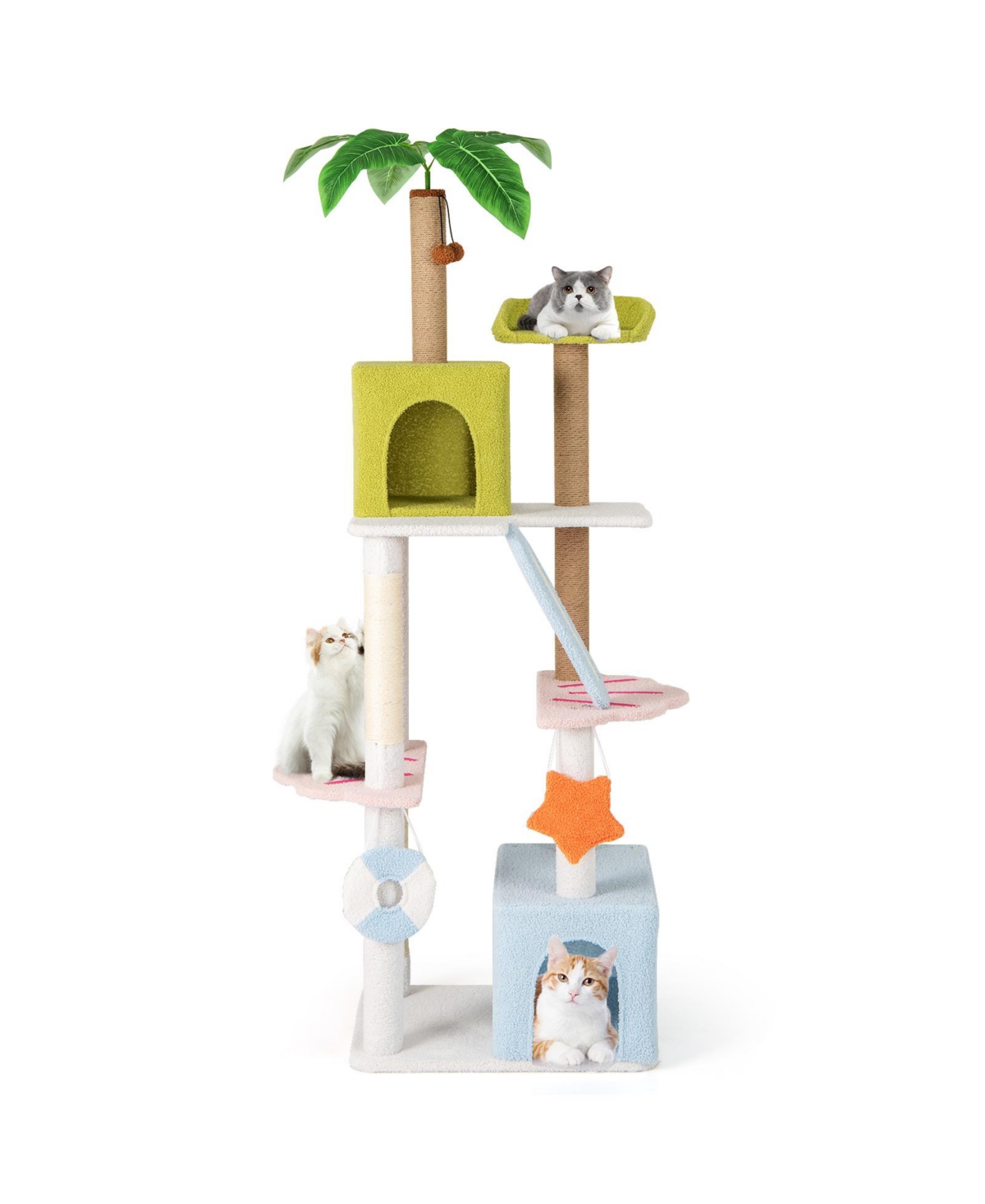 Click here for Cozito Cat Tower 71 in Multi-Level Aesthetic Beach... prices