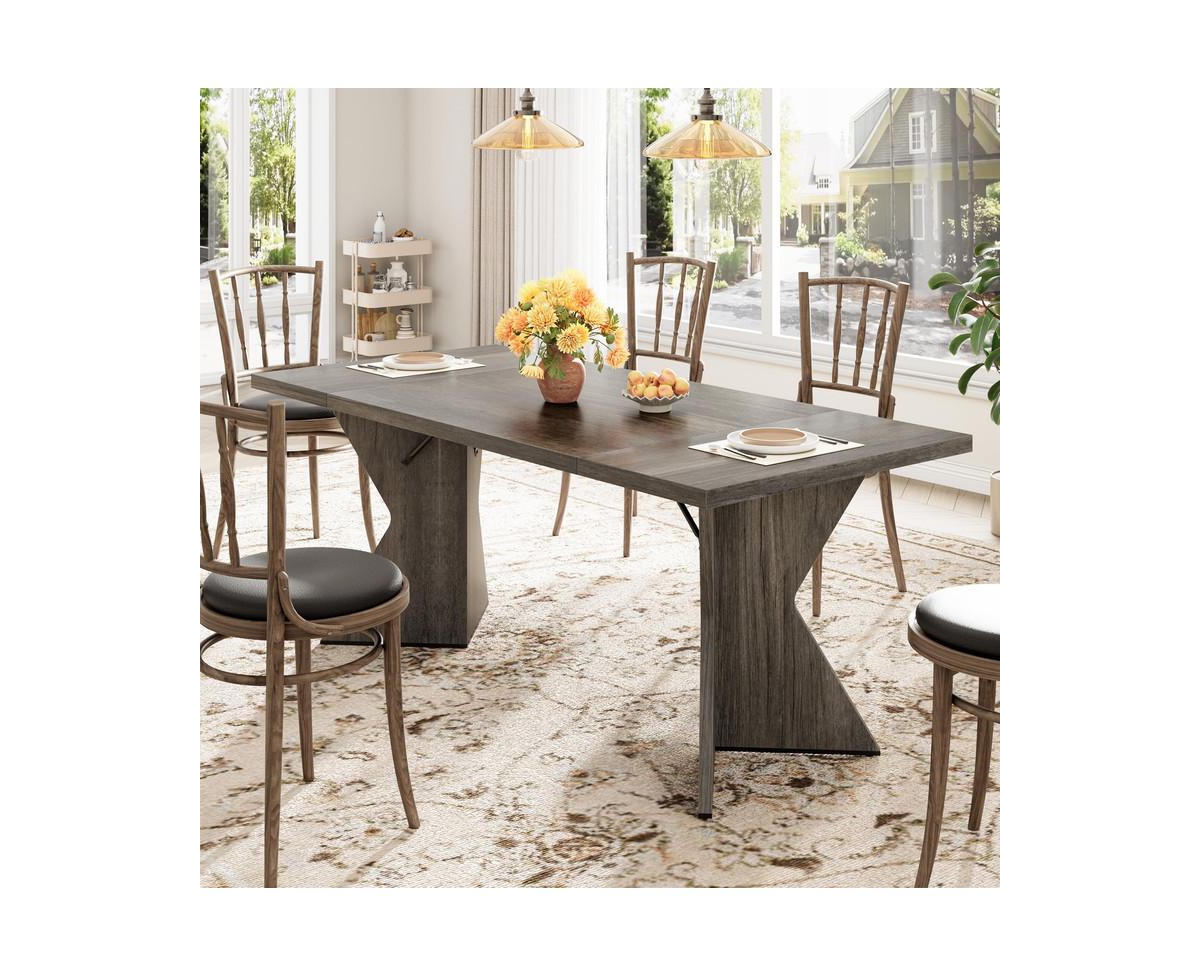 Click here for gaomon 6-8 Person Farmhouse Rectangular Dining Tab... prices
