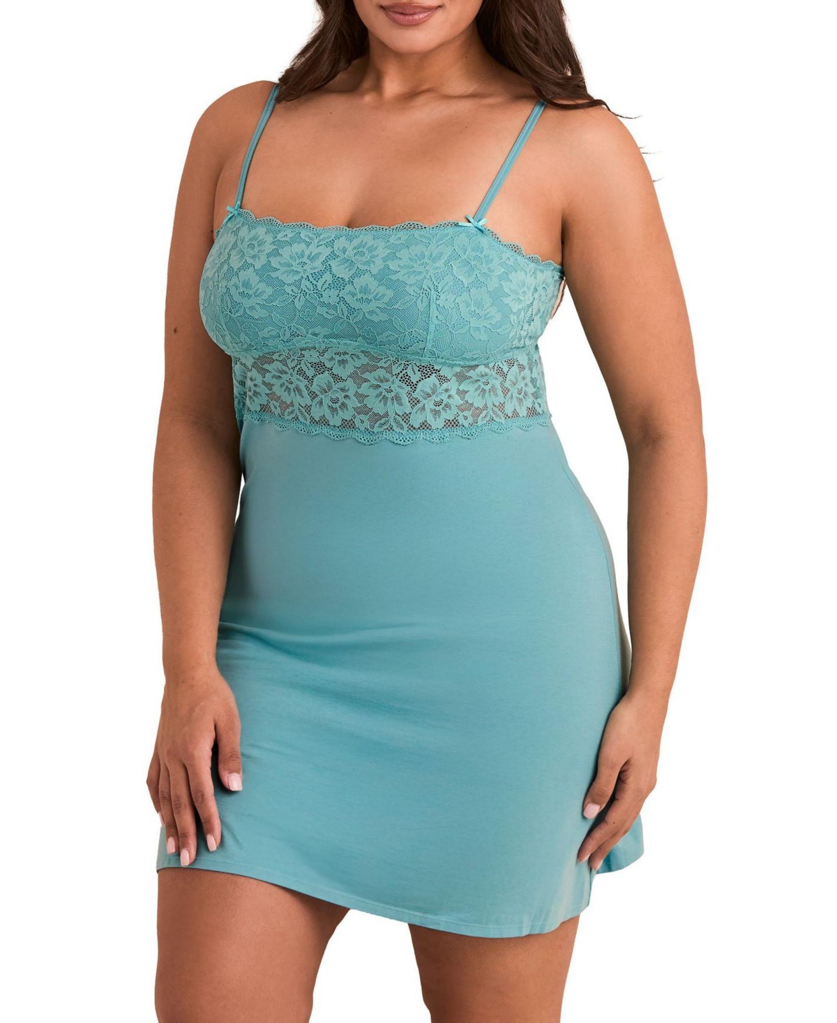 Click here for Adore Me Plus Size Samantha Slip - Medium blue prices