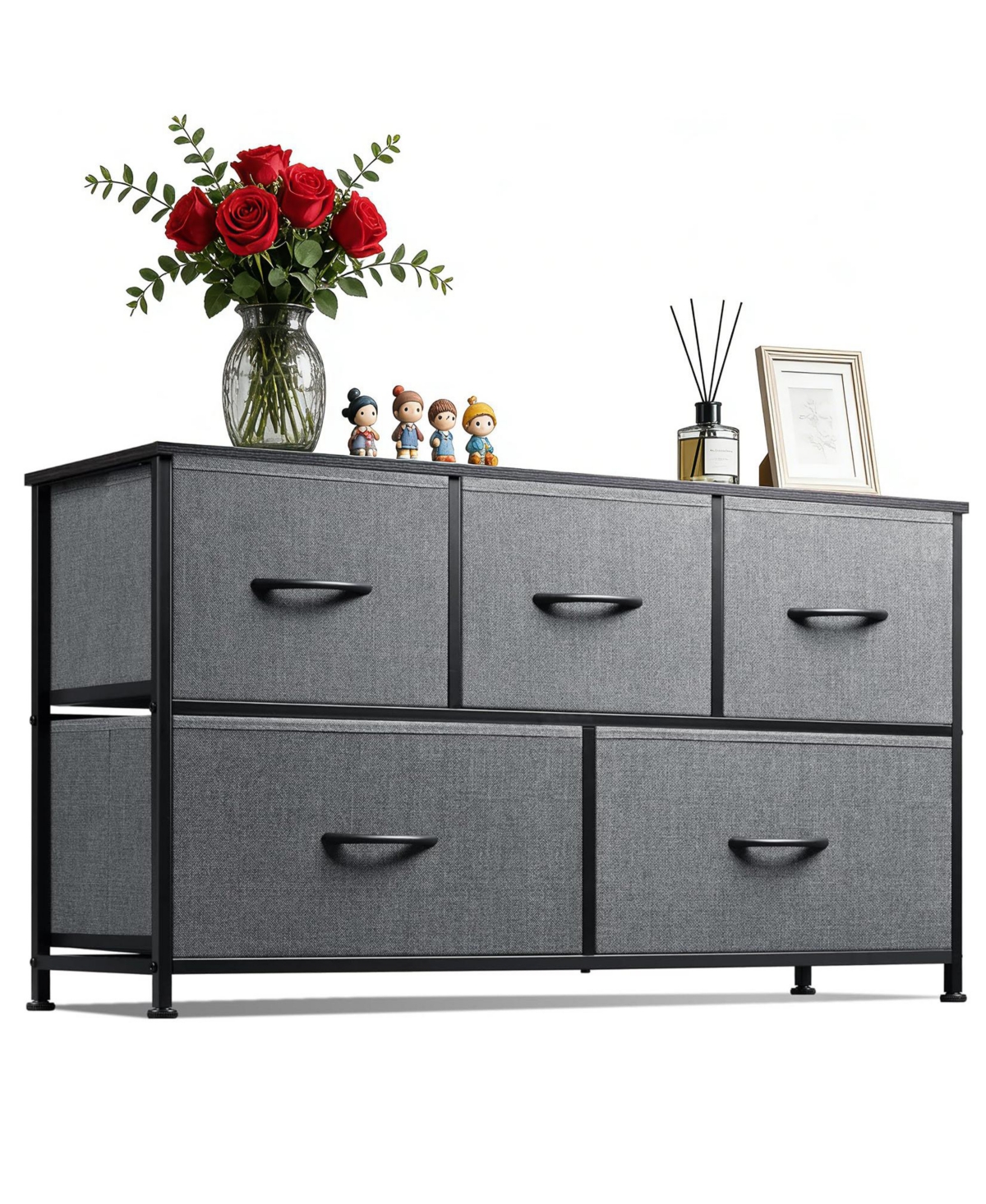 Click here for gaomon 5-Drawer Fabric Dresser with Metal Frame  3... prices