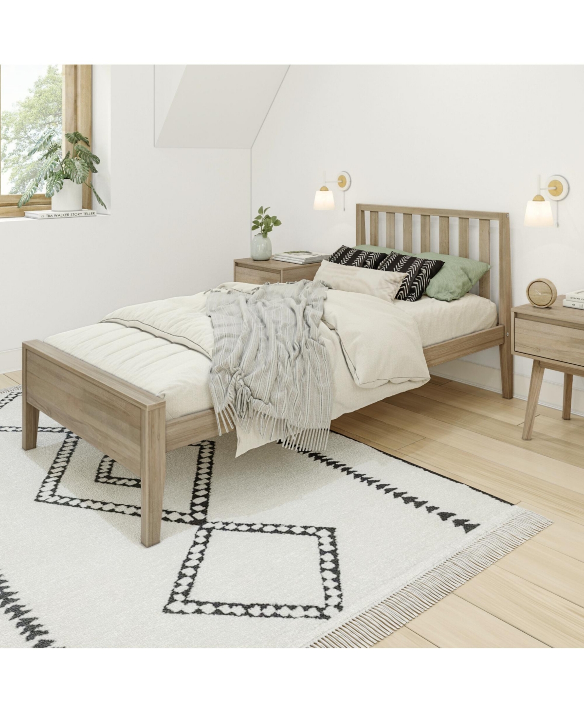Click here for Max & Lily Scandinavian Twin Bed Frame  Solid Wood... prices