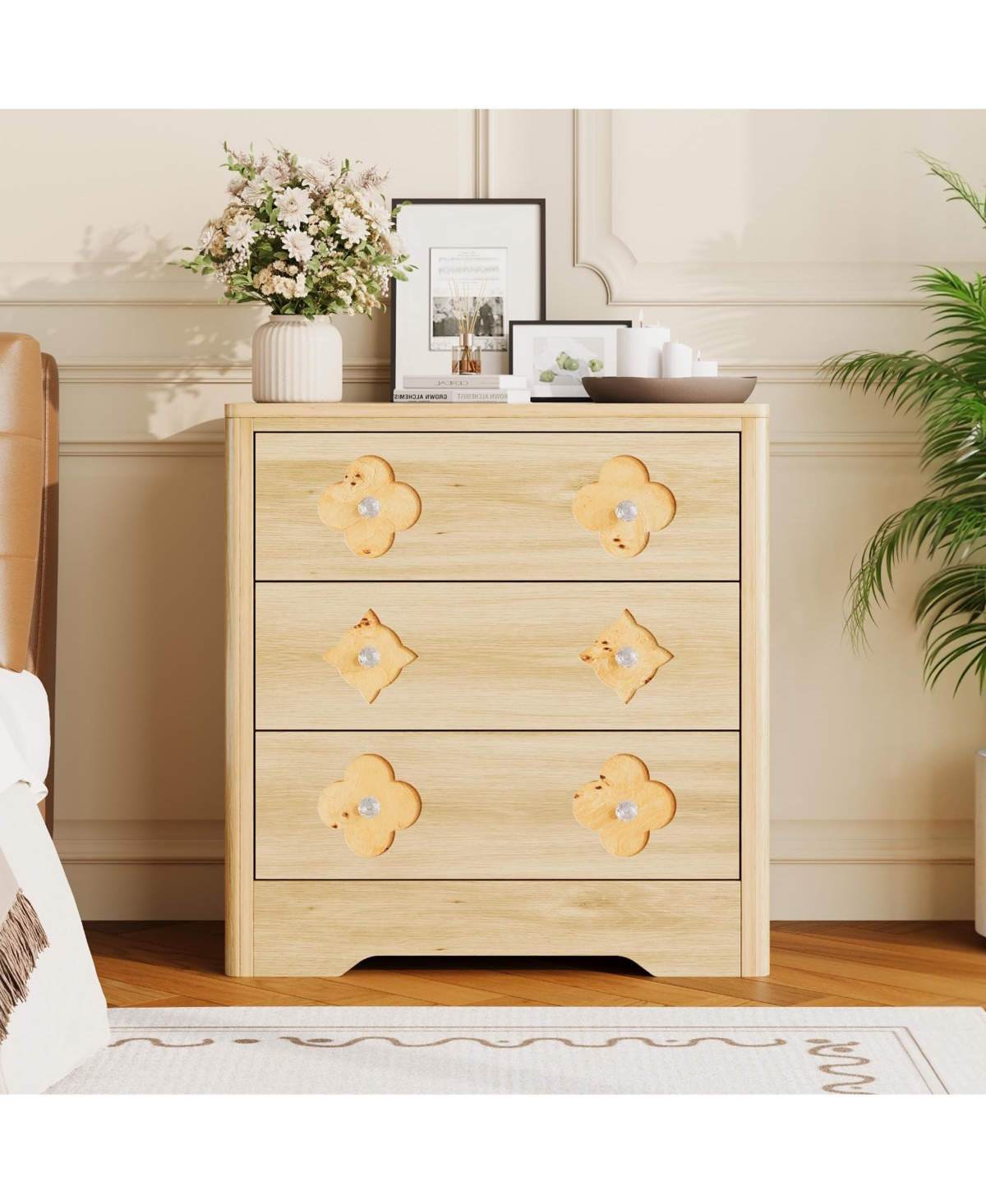 Click here for gaomon 30.4 Tall 3 Drawer Wood Dresser with Decora... prices