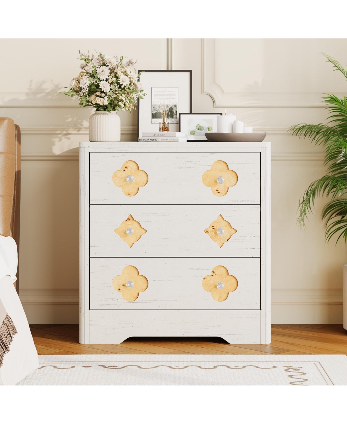 Click here for gaomon 30.4 Tall 3 Drawer Wood Dresser with Decora... prices