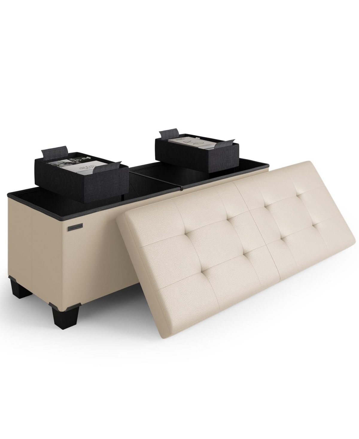 Click here for Nestl 43 Inch Leatherette or Fabric Finish Ottoman... prices