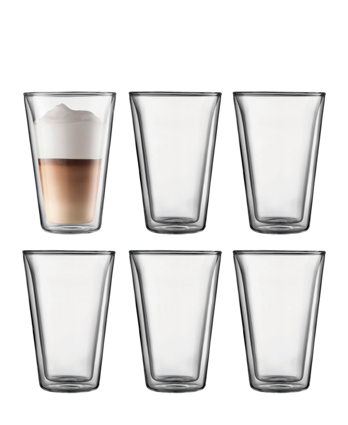 Click here for Bodum Canteen Set of 6 Double Wall Glasses - Clear prices