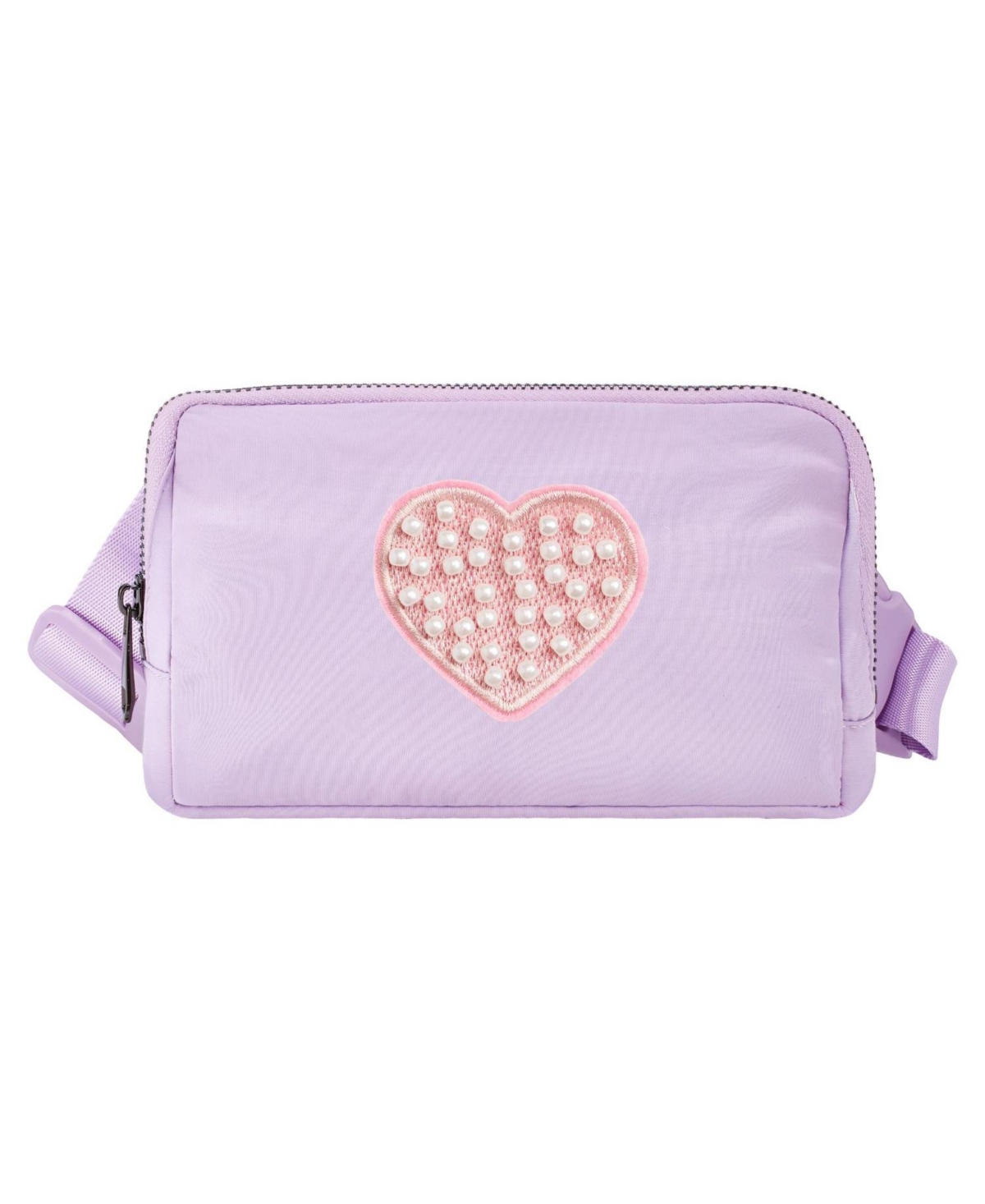 Click here for Sweet Wink Pearl Heart Patch Belt Bag - Lavender prices