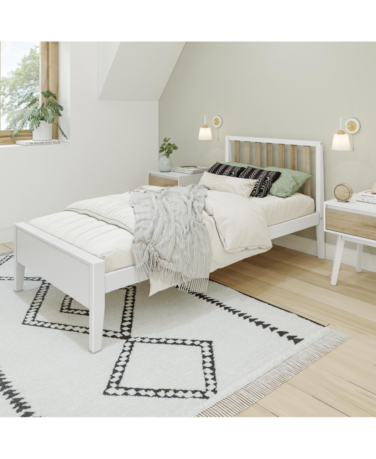 Click here for Max & Lily Scandinavian Twin Bed Frame  Solid Wood... prices