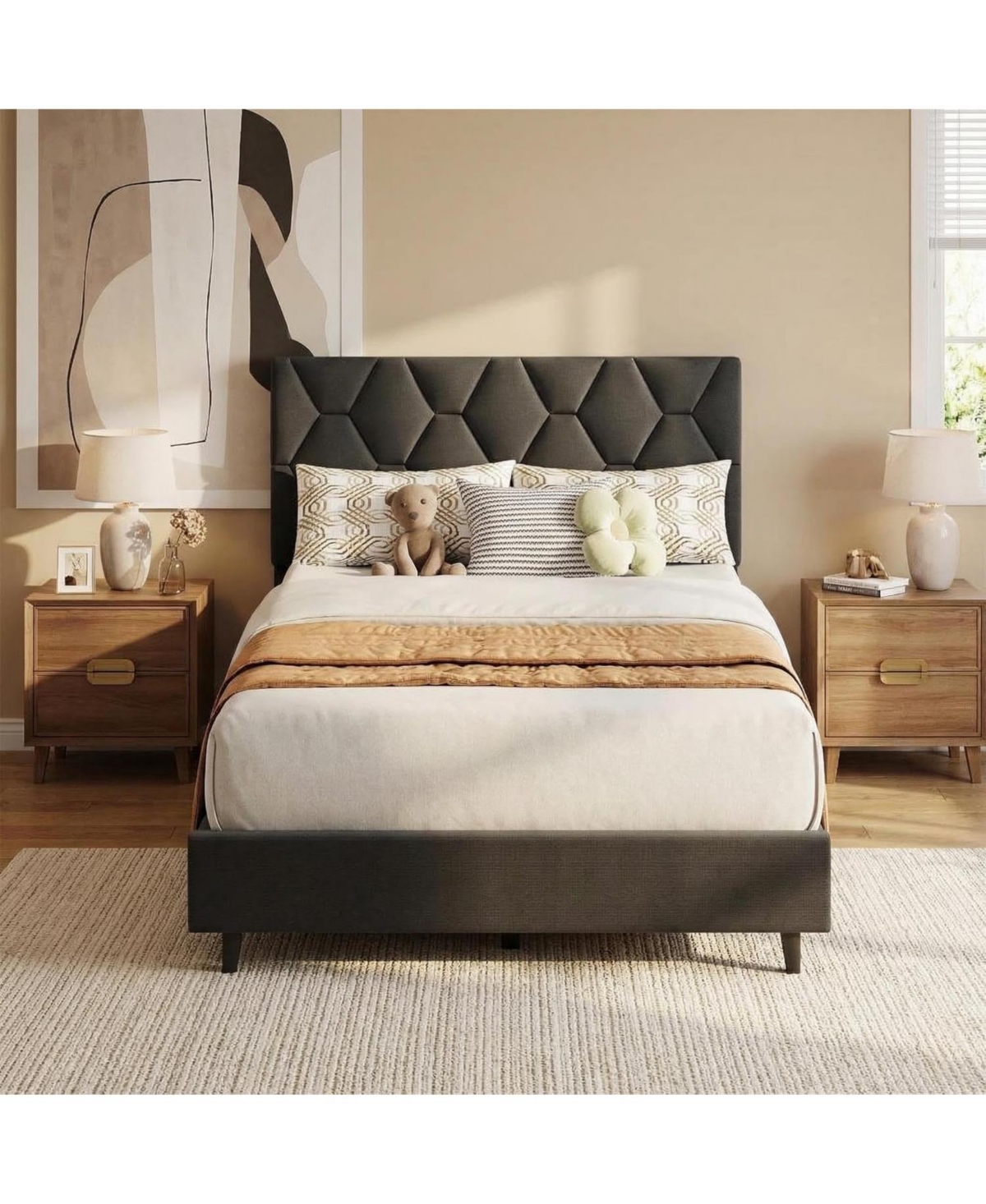 Click here for gaomon Upholstered Platform Bed Frame with Adjusta... prices