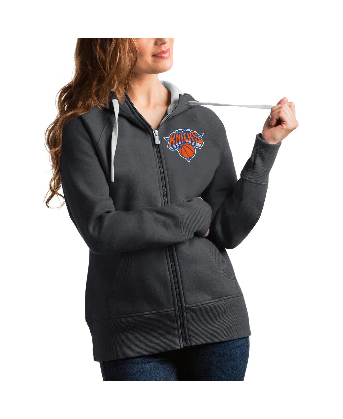 Click here for Antigua Womens Charcoal New York Knicks Victory Fu... prices