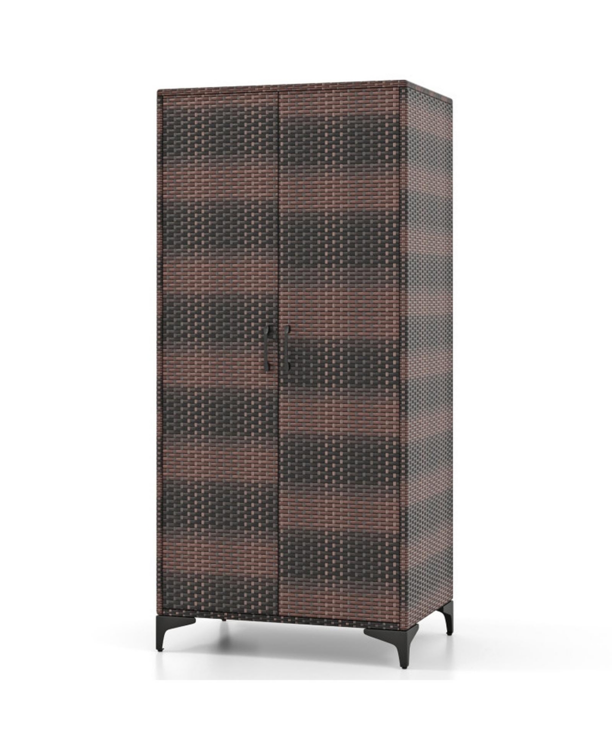 Click here for Gouun Metal Frame Tall Wicker Wardrobe Closet with... prices