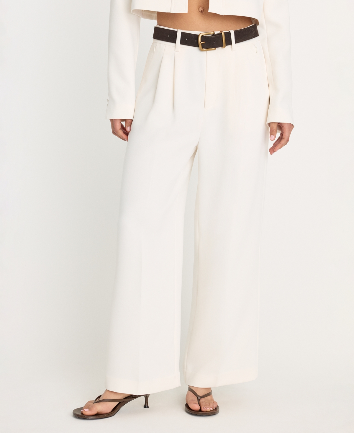 Click here for Good American Womens High-Rise Cropped Wide-Leg Tr... prices
