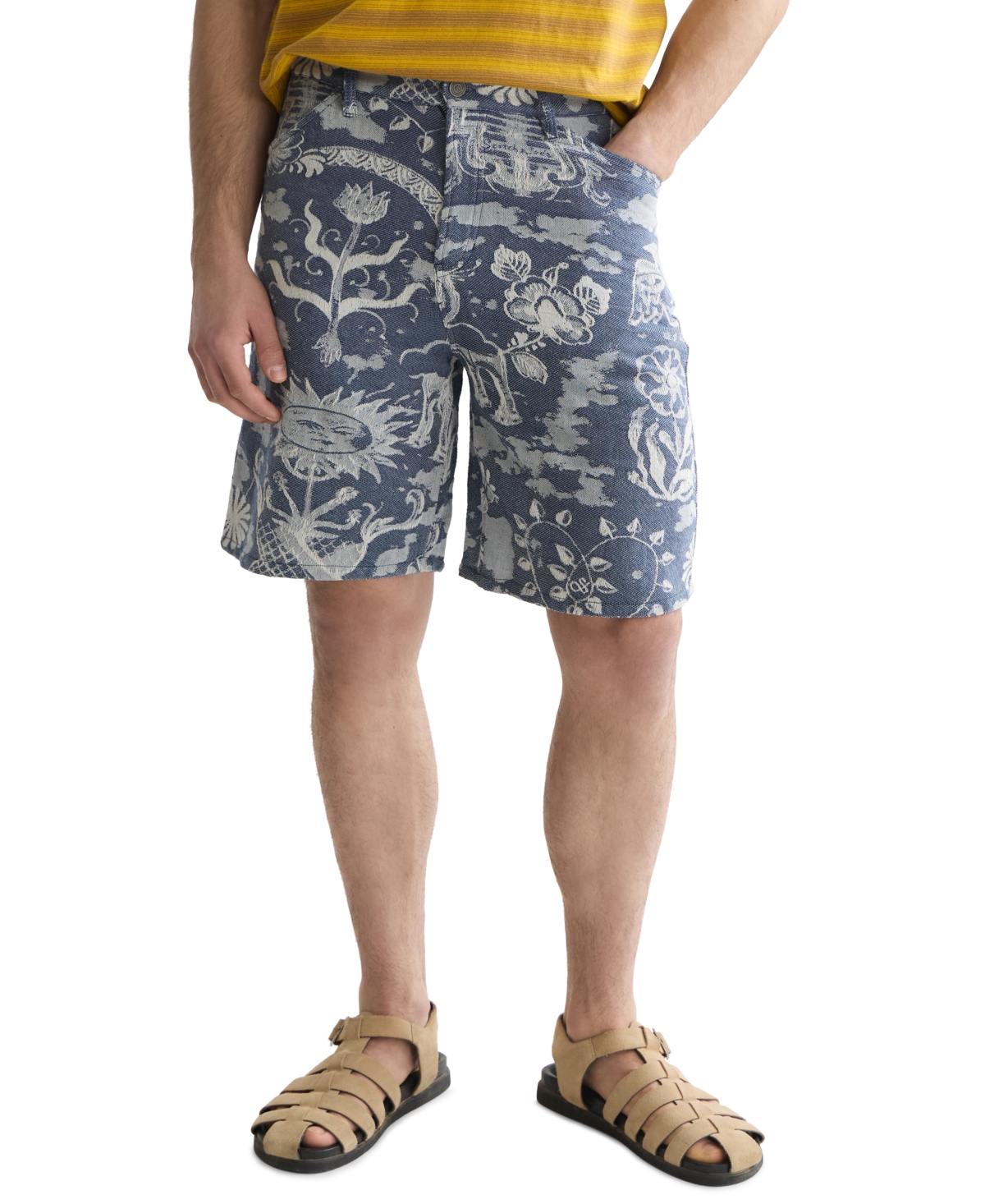 Click here for Scotch & Soda Mens Delfts Blauw Jacquard Shorts -... prices