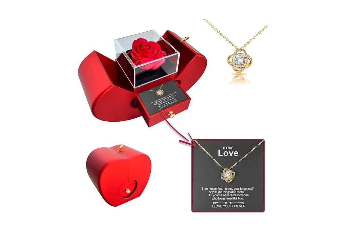 Click here for Gnuadz Preserved Rose Necklace Gift Box Love Card... prices