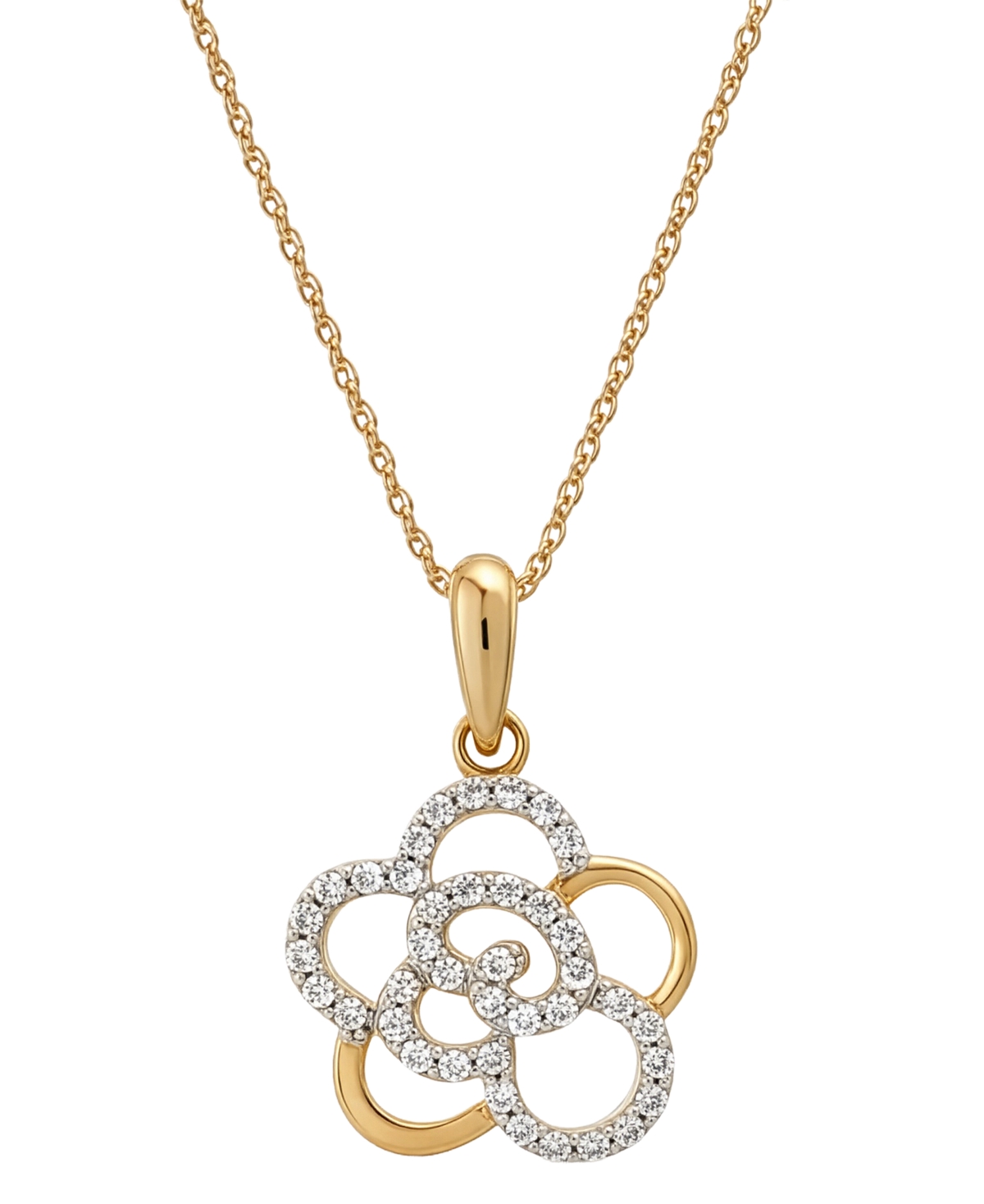 Click here for Wrapped in Love Diamond Rose Pendant Necklace (1/4... prices