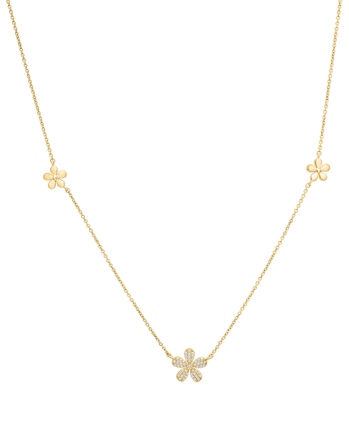 Click here for Wrapped Diamond Multi-Flower Necklace (1/10 ct. t.... prices