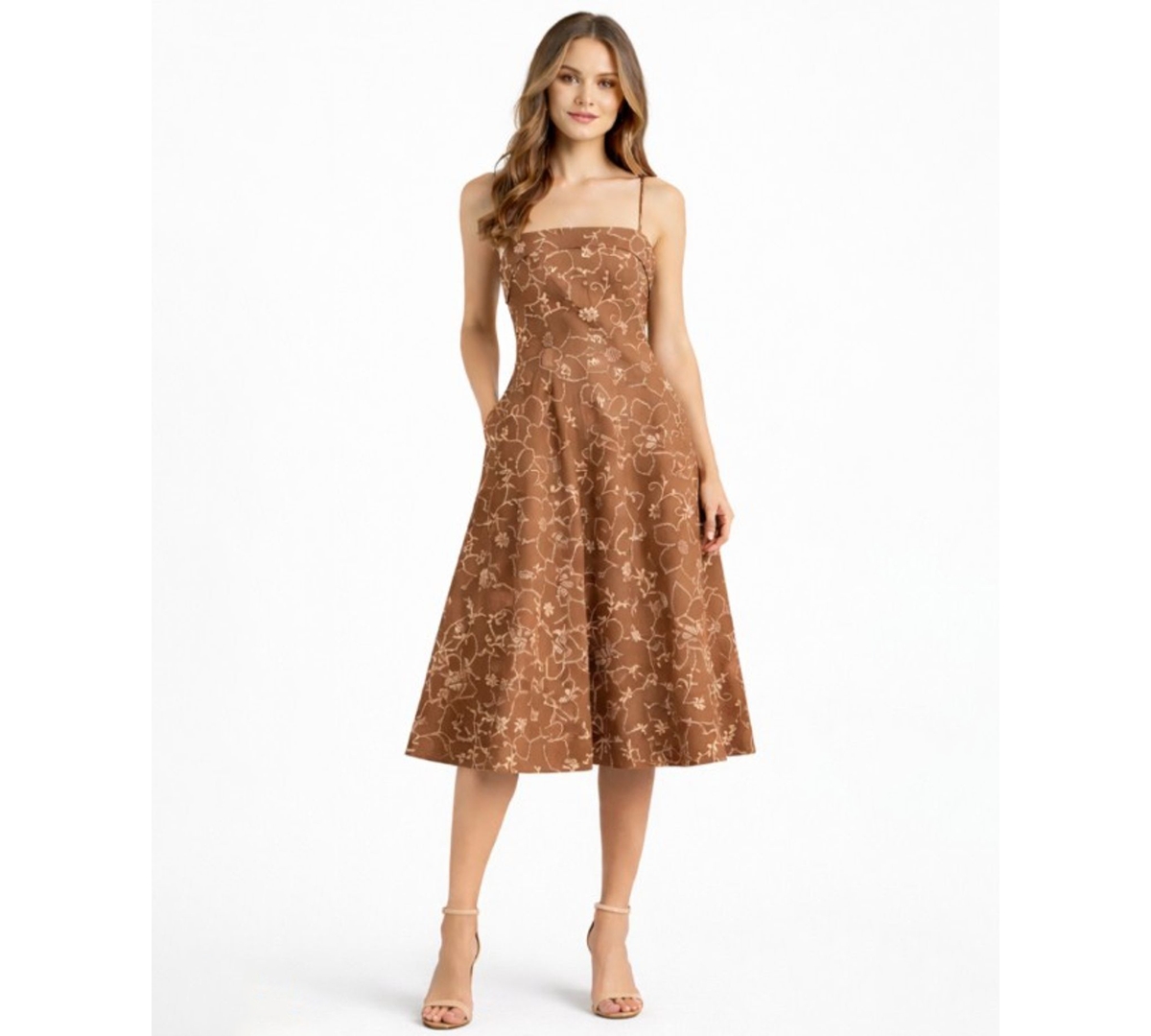 Click here for Sam Edelman Womens Mocha Printed Square Neck Maxi... prices