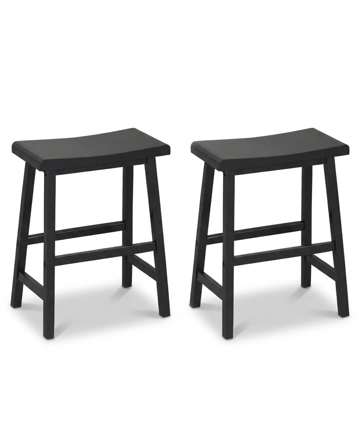 Click here for Gymax Solid Wood Saddle Bar Stools Set of 2 Backle... prices