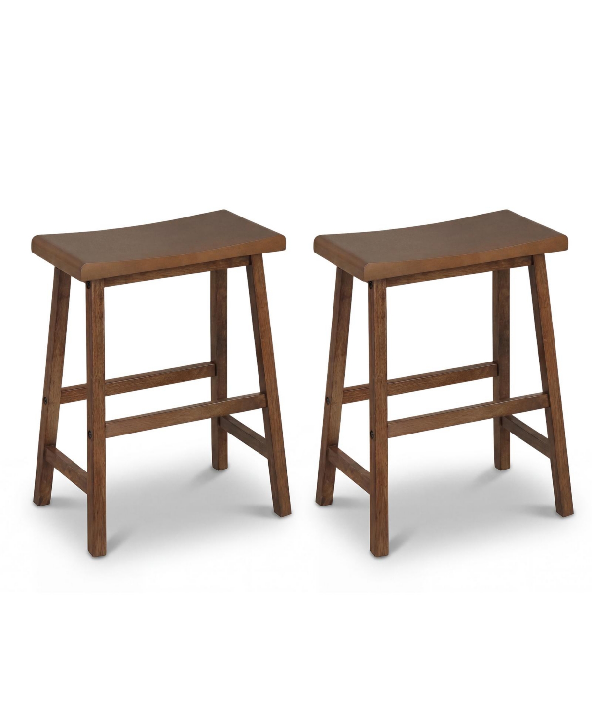 Click here for Gymax Solid Wood Saddle Bar Stools Set of 2 Backle... prices