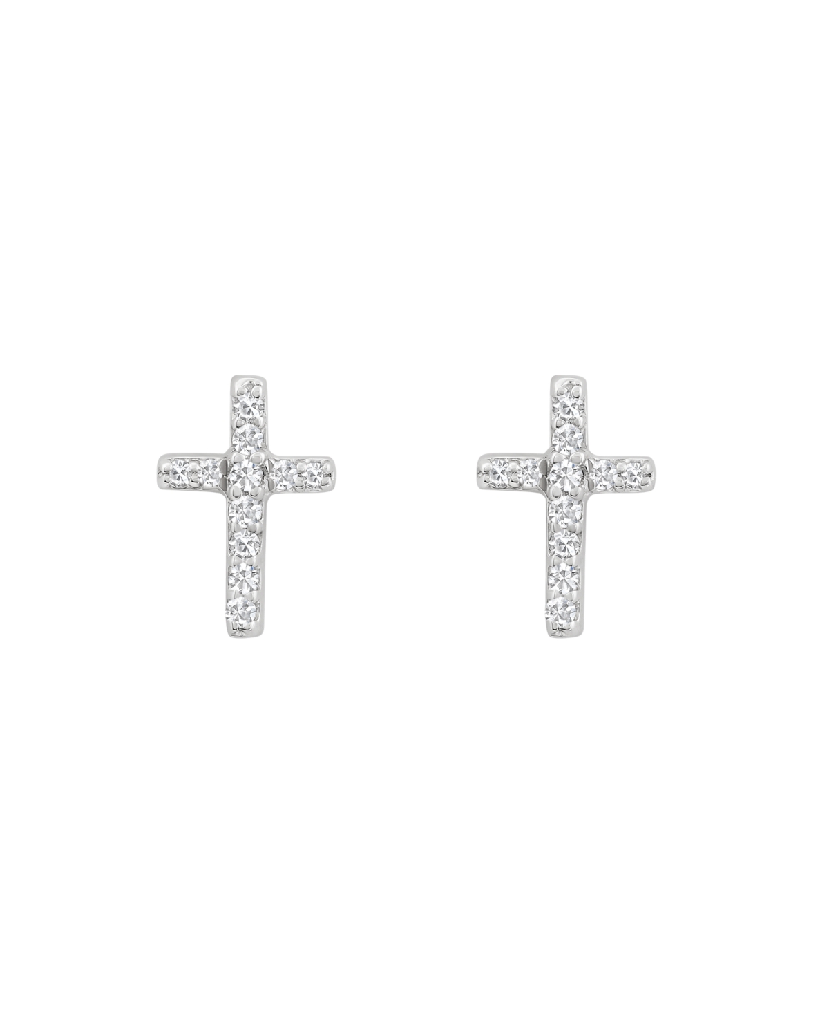 Click here for 14k White Gold Earrings  Diamond Accent Cross Stud... prices