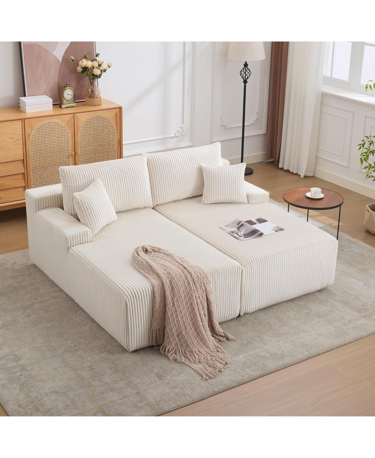 Click here for gaomon Oversized Corduroy Double Chaise Sofa - 78... prices