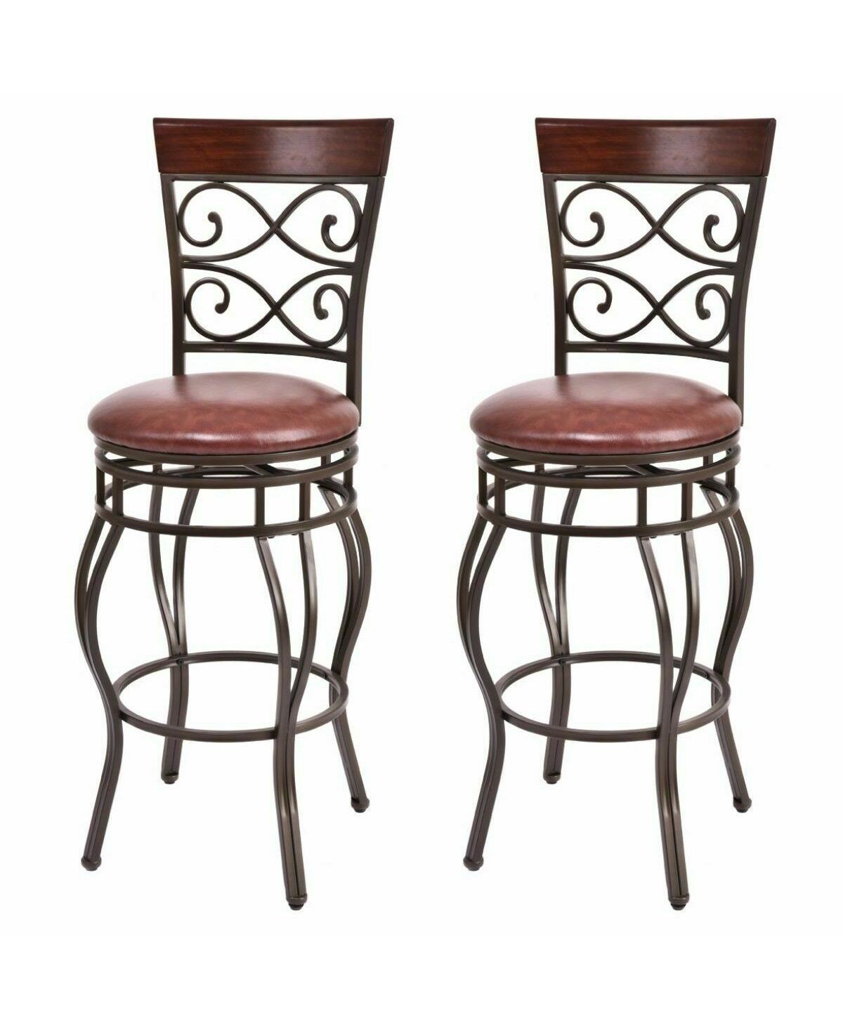 Click here for Gymax 2PCS Retro Swivel Bar Stools with Padded Sea... prices