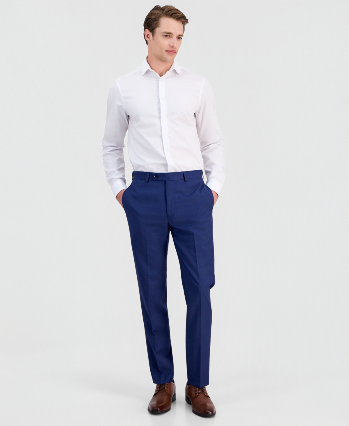 Click here for Calvin Klein Mens Slim-Fit Wool-Blend Stretch Suit... prices