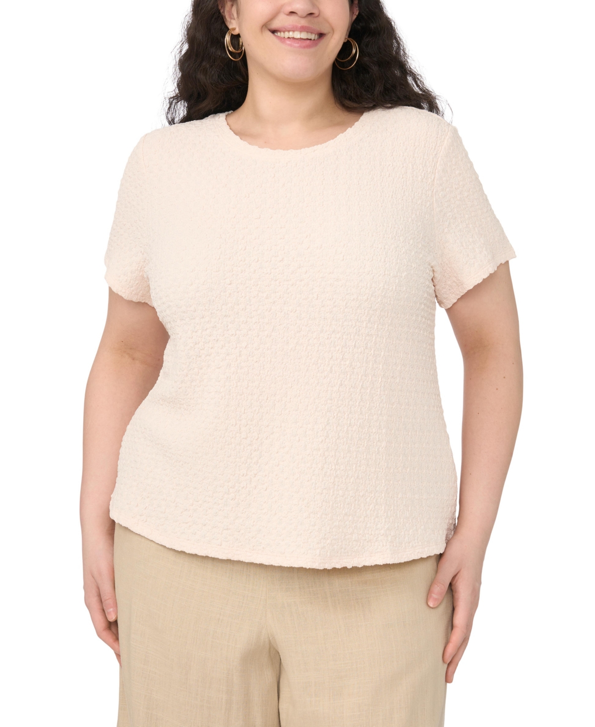 Click here for Vince Camuto Plus Size Crewneck T-Shirt - Soft Cre... prices