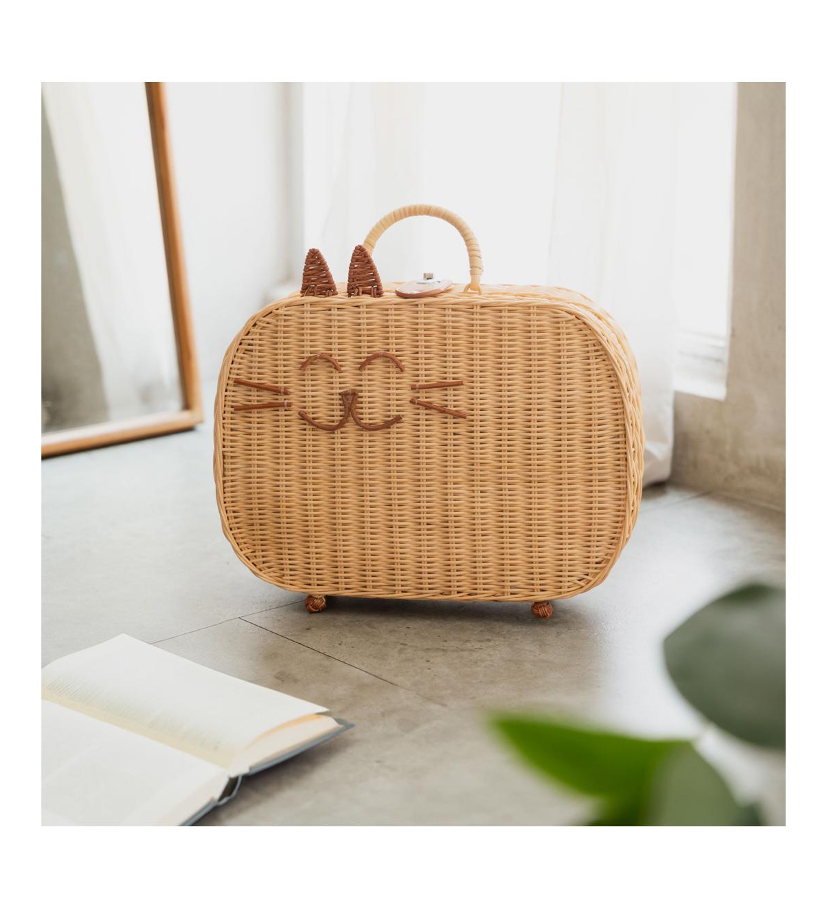 Click here for Momiji Kitty Handcrafted Rattan Suitcase - Wicker prices