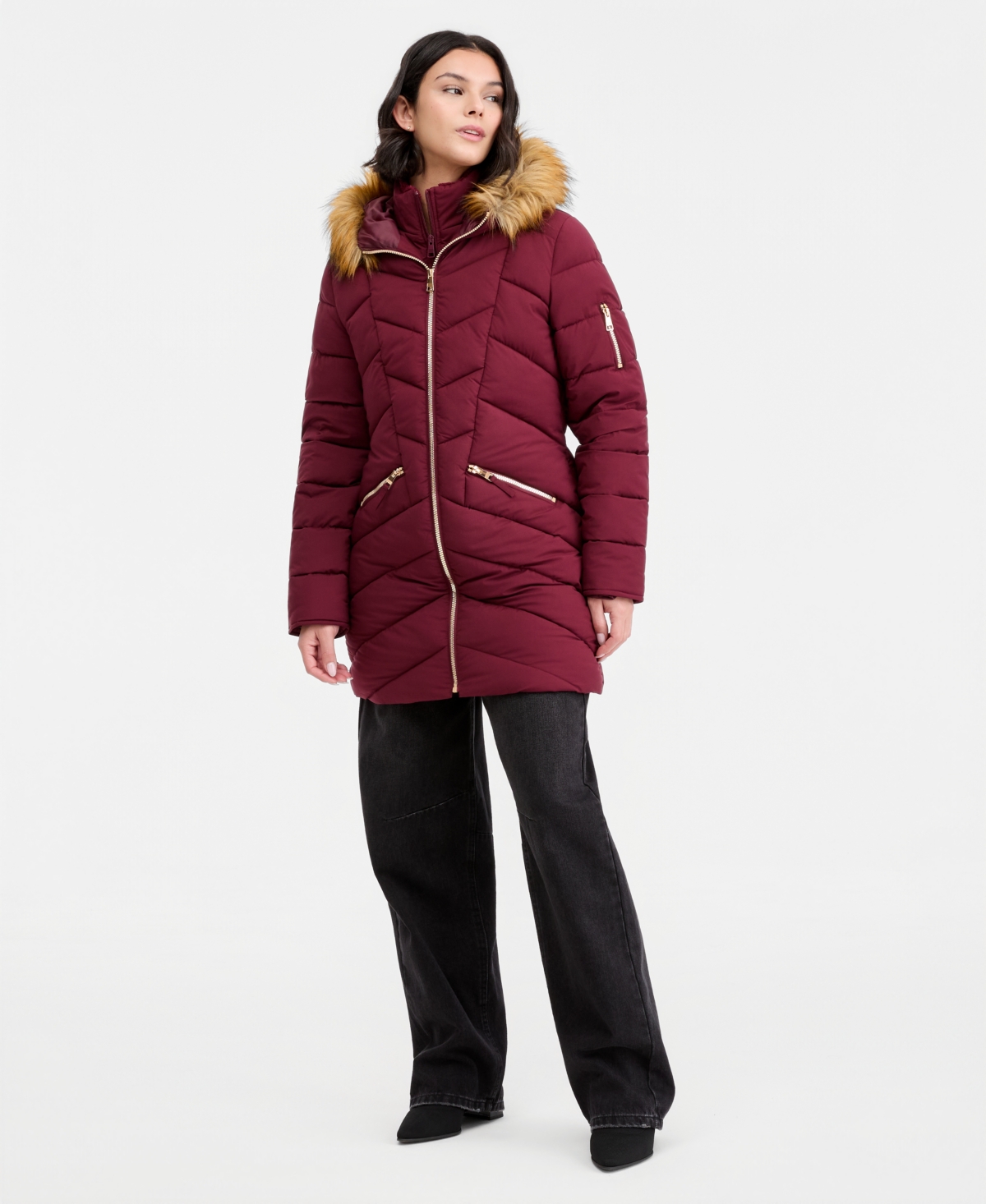 Click here for Maralyn & Me Juniors Faux-Fur-Trim Hooded Puffer C... prices