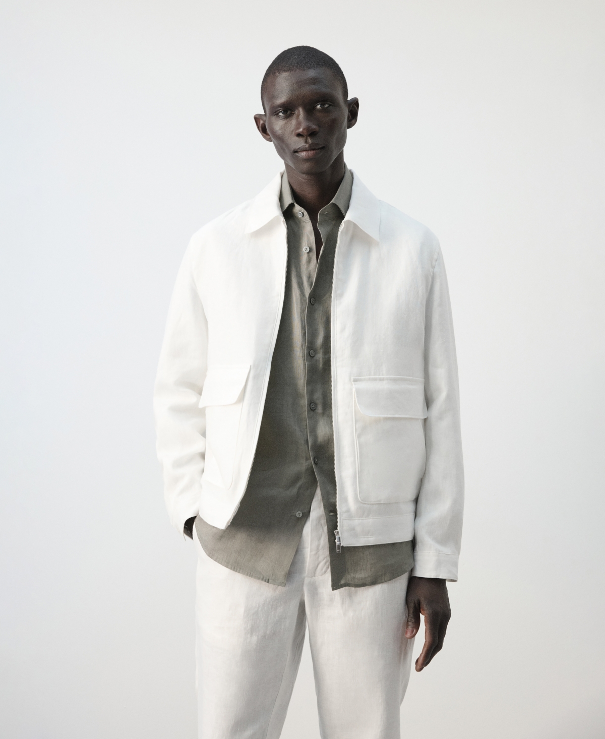 Click here for Mango Mens Pockets Jacket - White prices