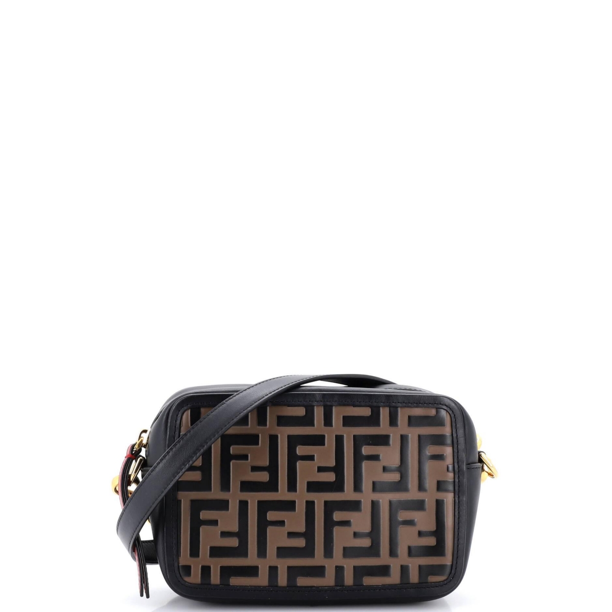 Click here for Pre-Owned Fendi Small Camera Bag Zucca Embossed Le... prices