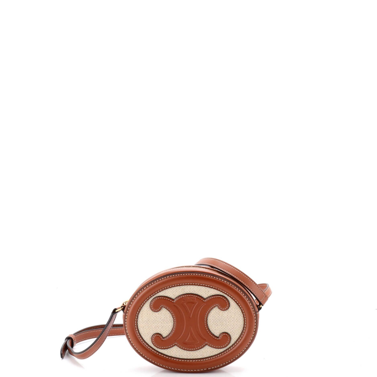 Click here for Pre-Owned Celine Triomphe Oval Crossbody Bag Canva... prices