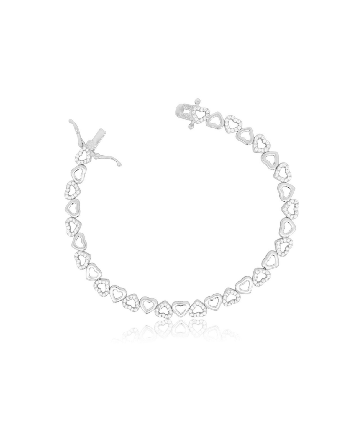 Click here for The Lovery Cz Alternating Heart Bracelet Sterling... prices