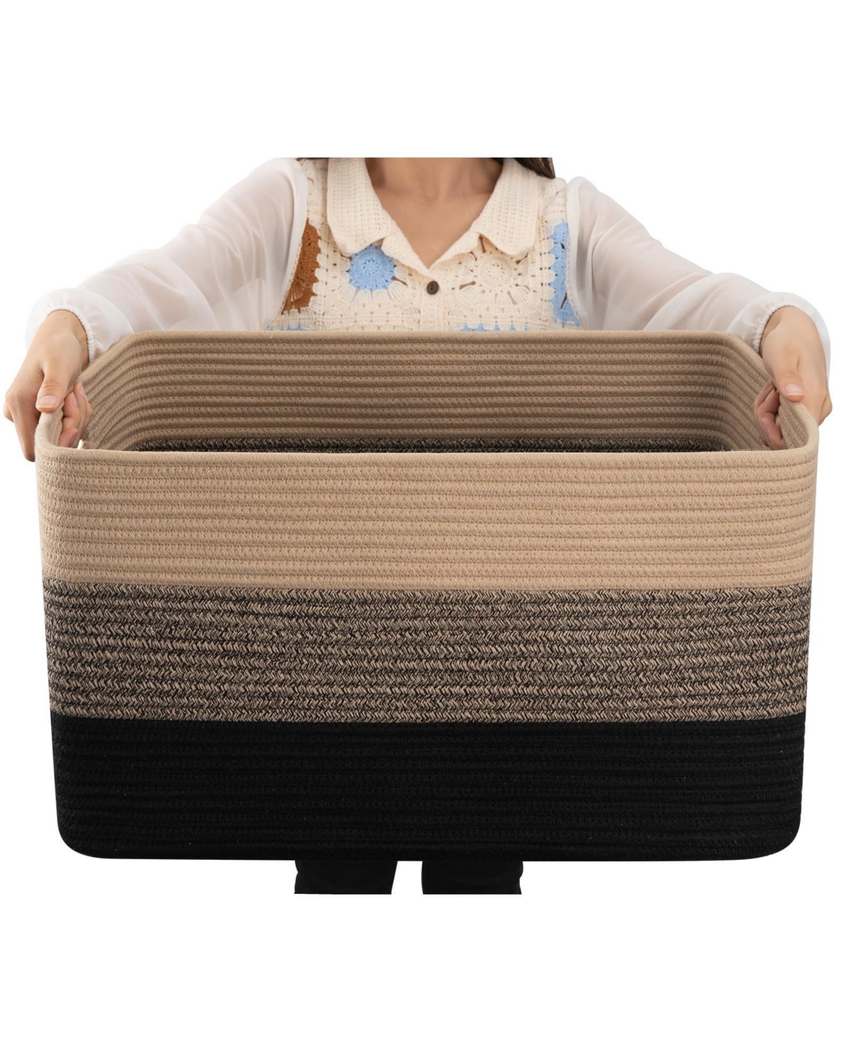 Click here for Gnuadz Large Woven Storage Basket with Handle Gift... prices