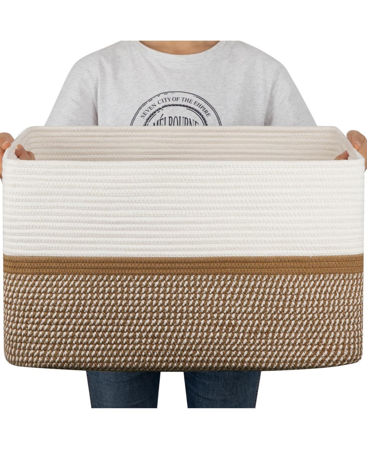 Click here for Gnuadz Large Woven Storage Basket with Handle Gift... prices