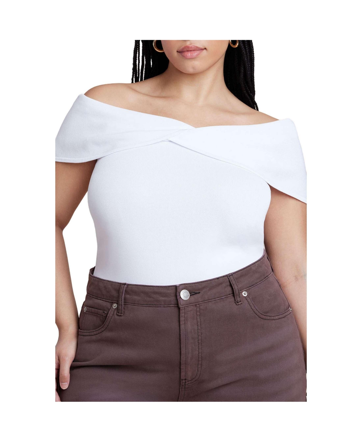 Click here for Eloquii Womens Twisted Off The Shoulder Sweater -... prices