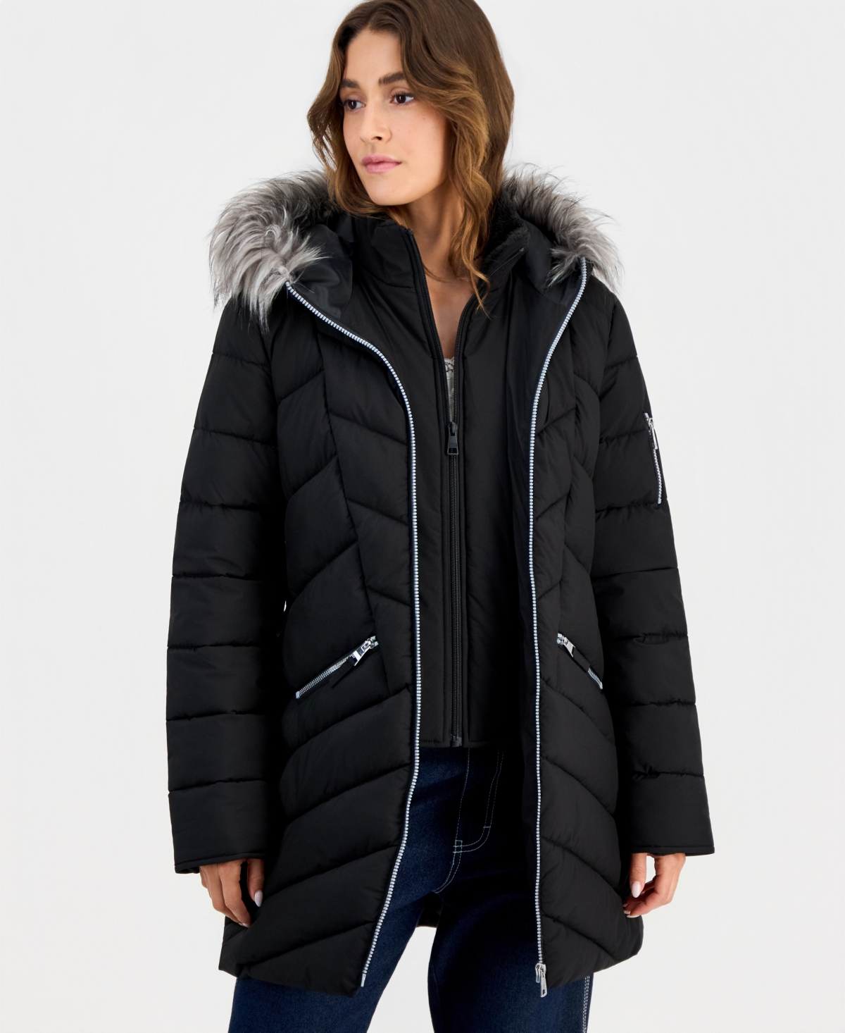 Click here for Maralyn & Me Juniors Faux-Fur-Trim Hooded Puffer C... prices
