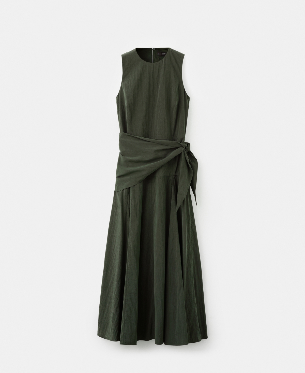 Click here for Mango Womens Scarf Detail Lyocell Dress - Khaki prices