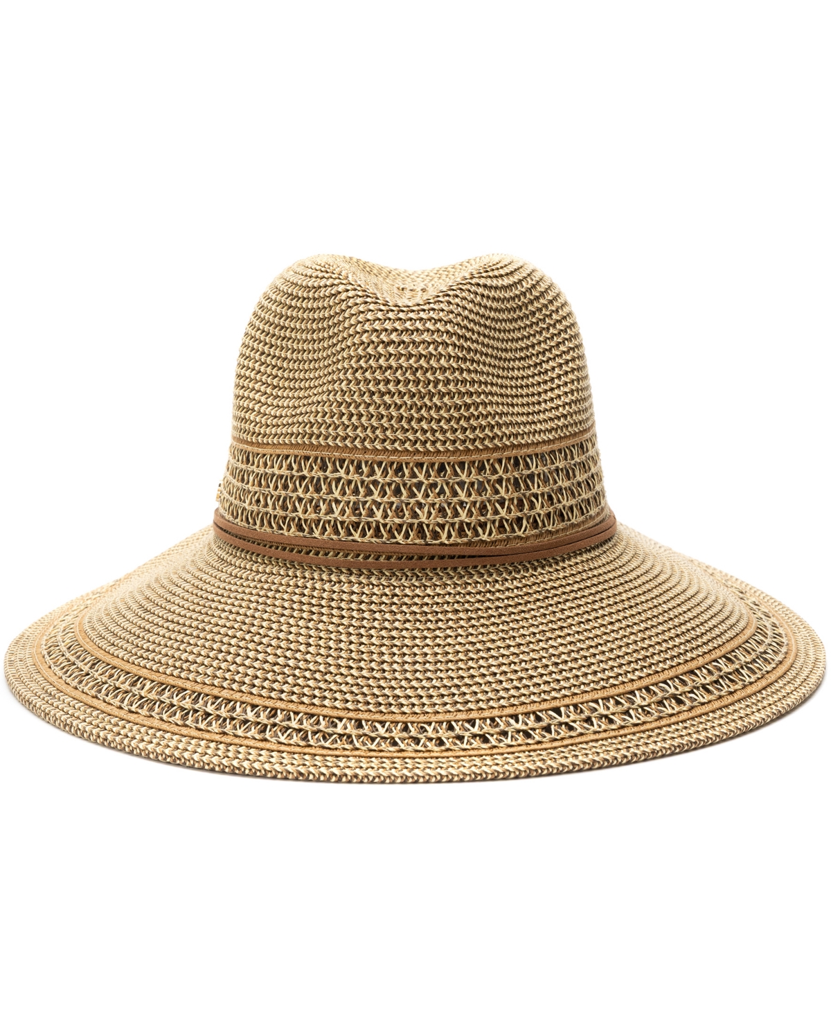 Click here for Vince Camuto Tapered Back Tweed Panama Hat - Brown... prices