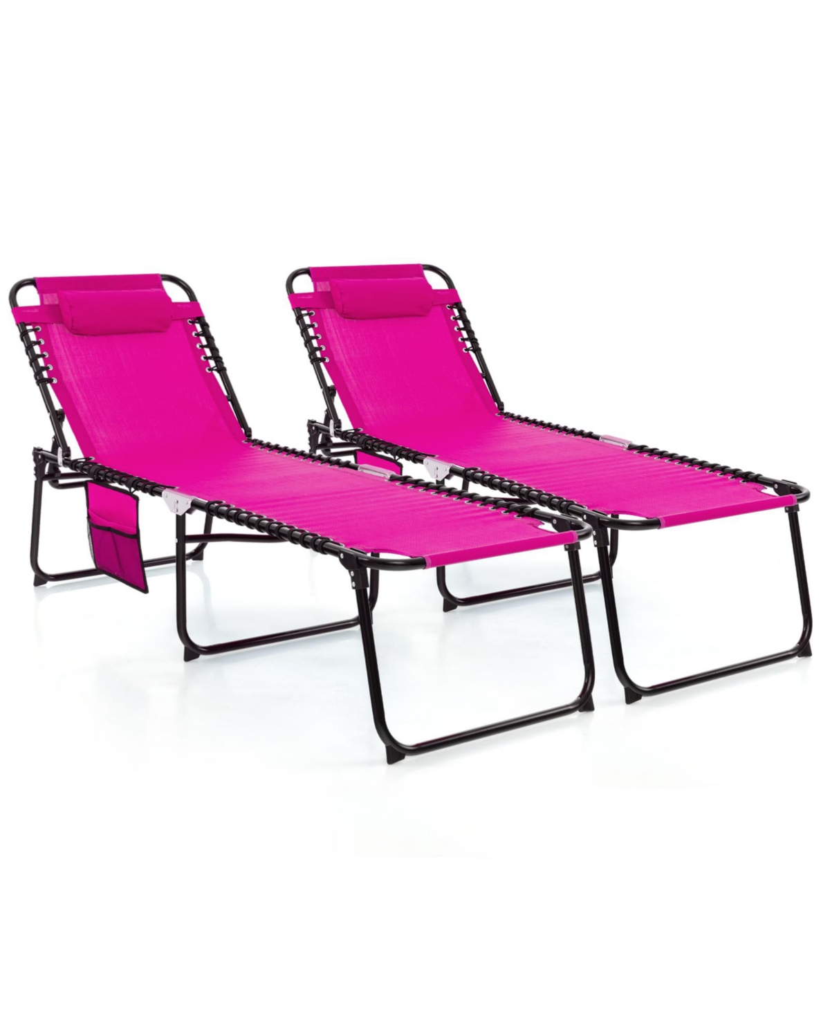 Click here for Gymax 2PCS Folding Chaise Lounge Chair w/Comfortab... prices