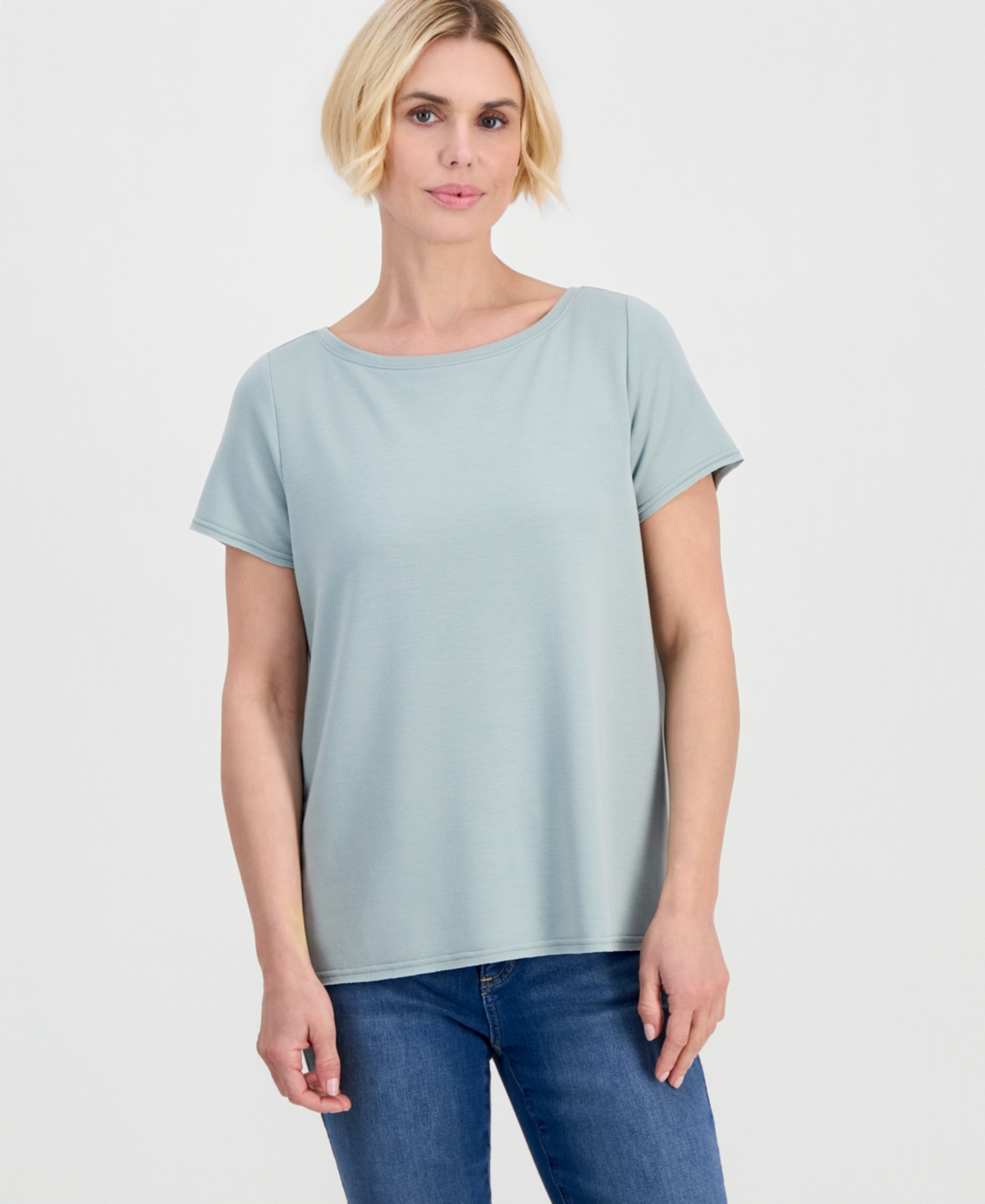 Click here for Style & Co Petite Short-Sleeve Boat Neck Top  Macy... prices