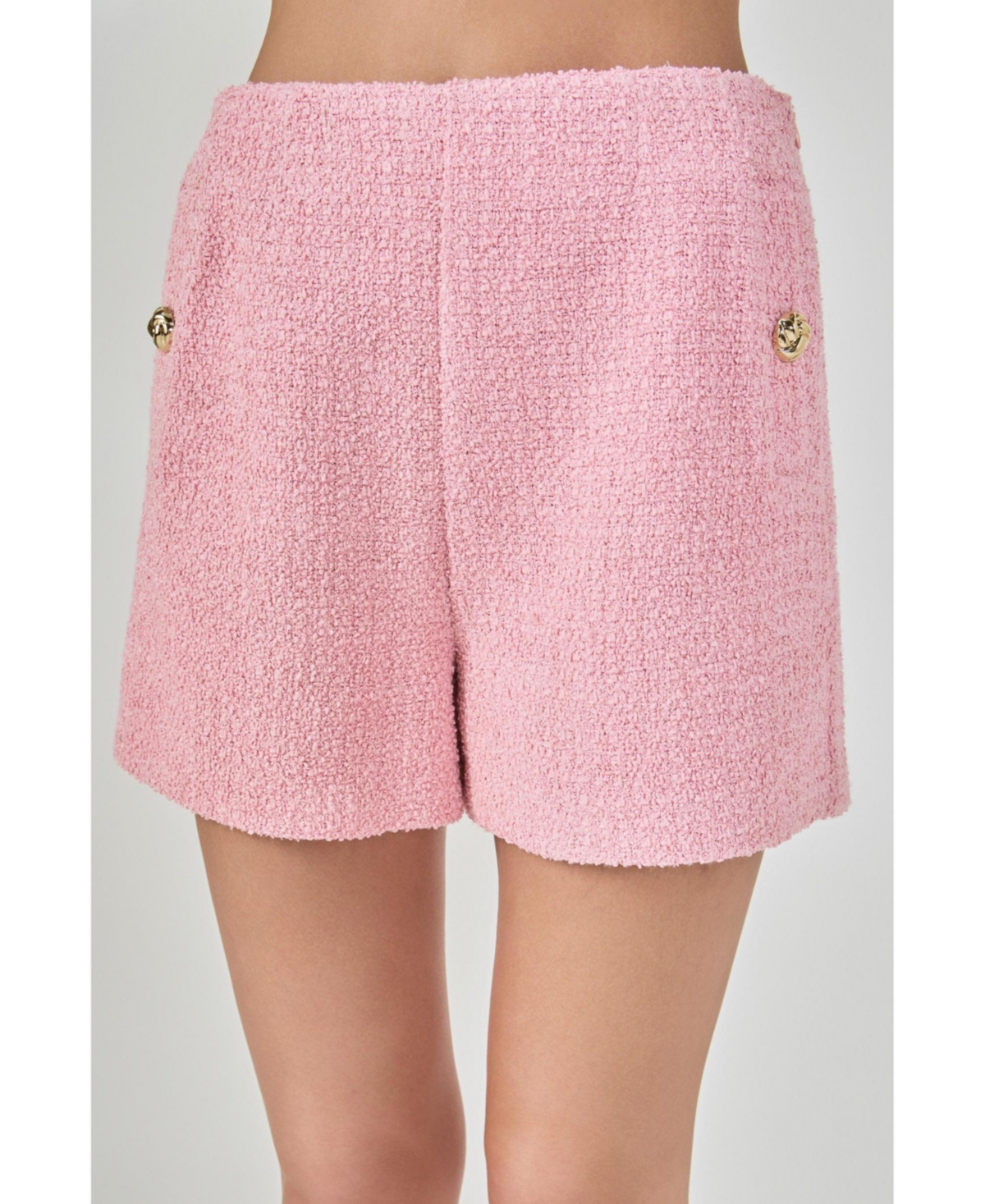 Click here for endless rose Womens Tweed Buttoned Shorts - Pink prices