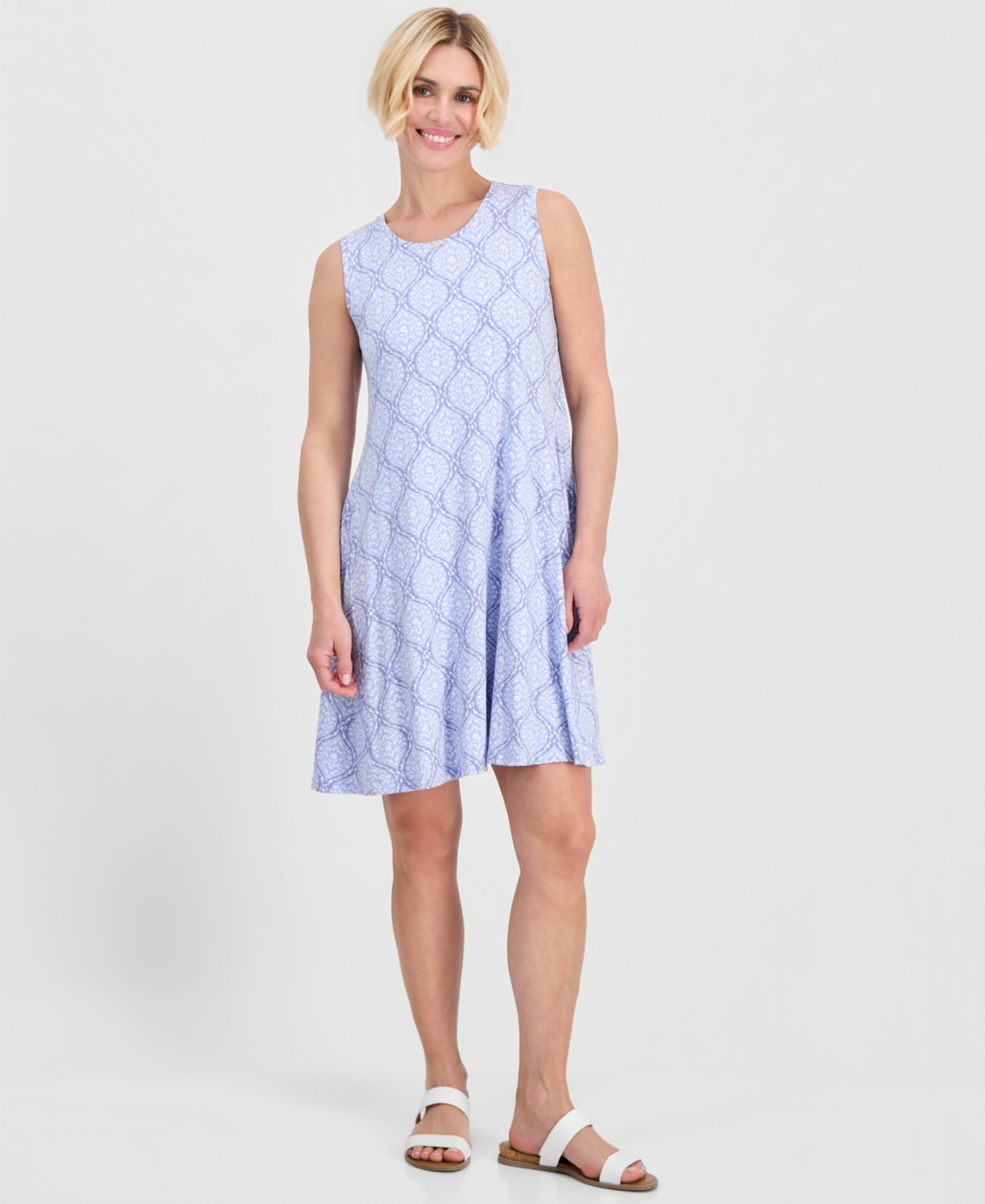 Click here for Style & Co Petite Geometric-Print Scoop-Neck Flip... prices