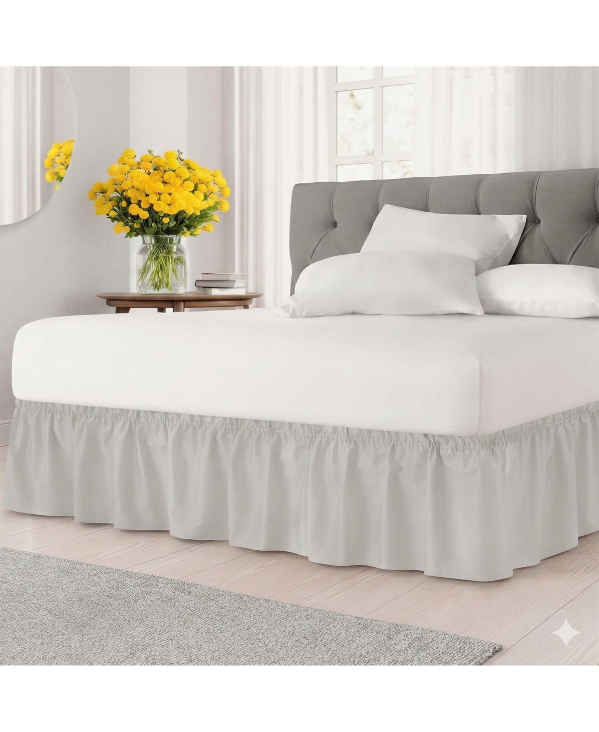 Click here for Ruffled Elastic Wrap Around Bedskirt 15 Inch Drop... prices