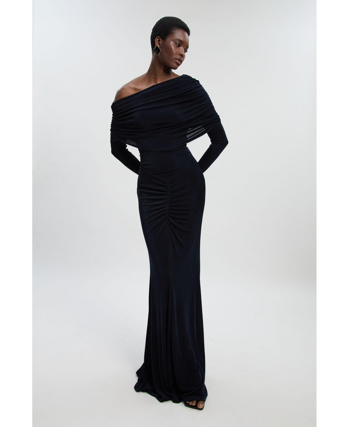 Click here for Karen Millen Womens Ruched Off Shoulder Fishtail M... prices