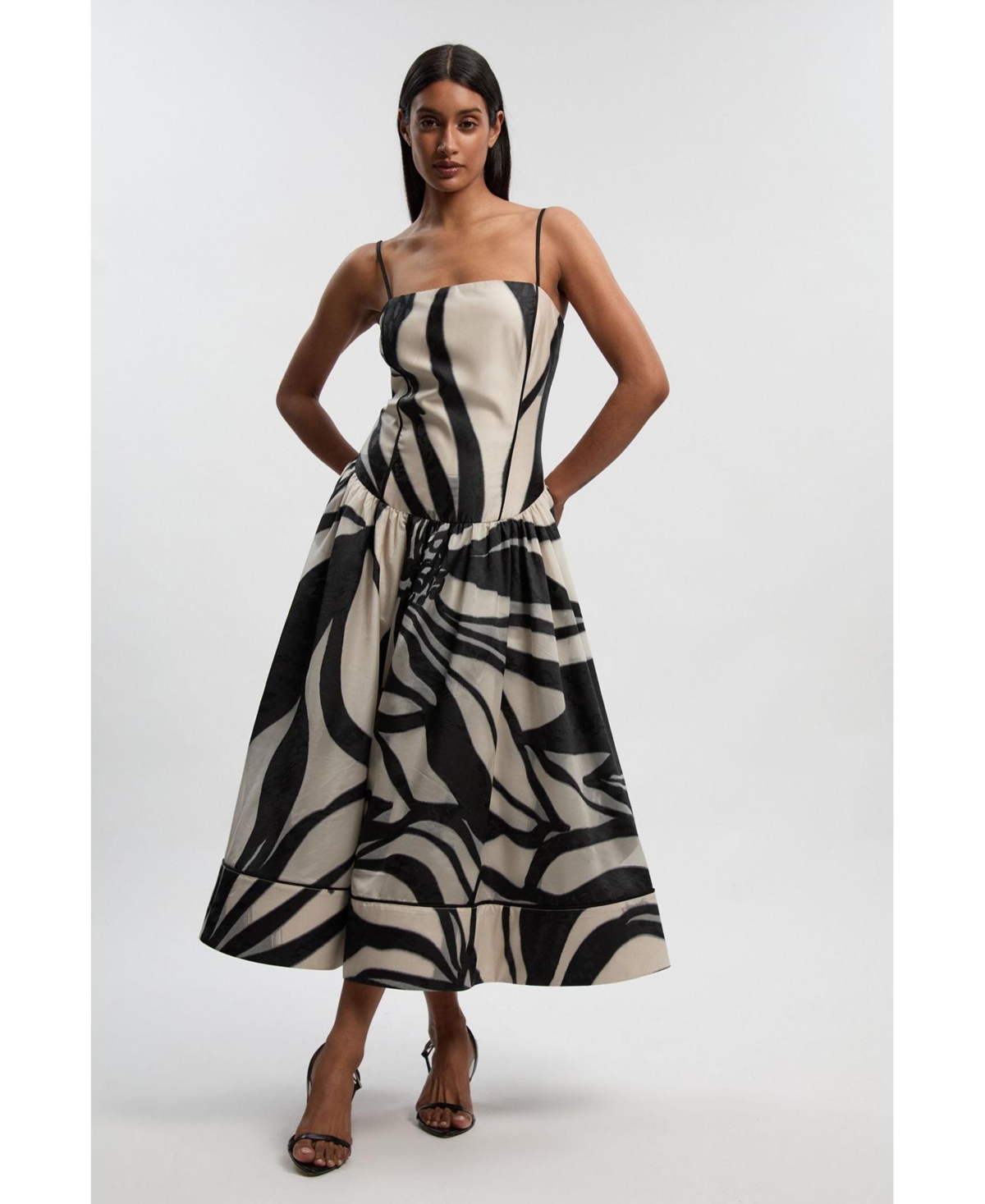 Click here for Karen Millen Womens Floral Jacquard Maxi Prom Dres... prices