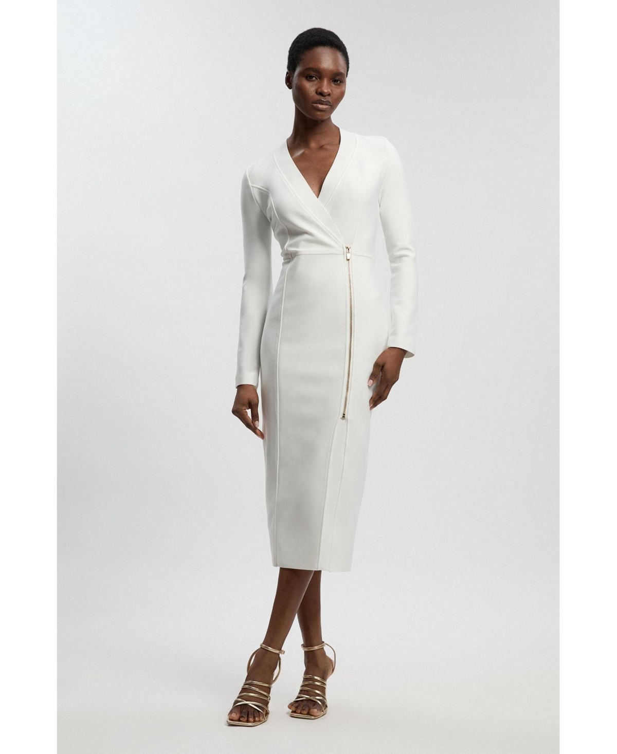 Click here for Karen Millen Womens Bandage Zip Detail Midi Dress... prices