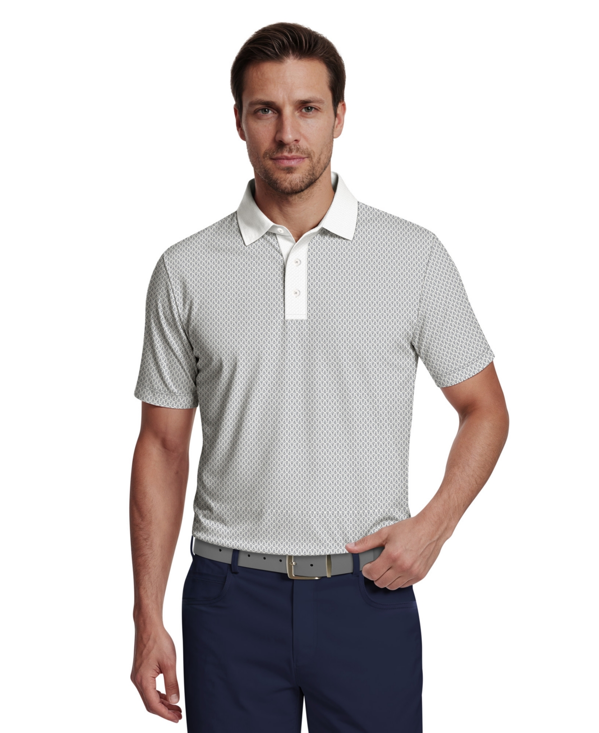 Click here for Pga Tour Mens Novelty Geo Color-Block Golf Polo Sh... prices