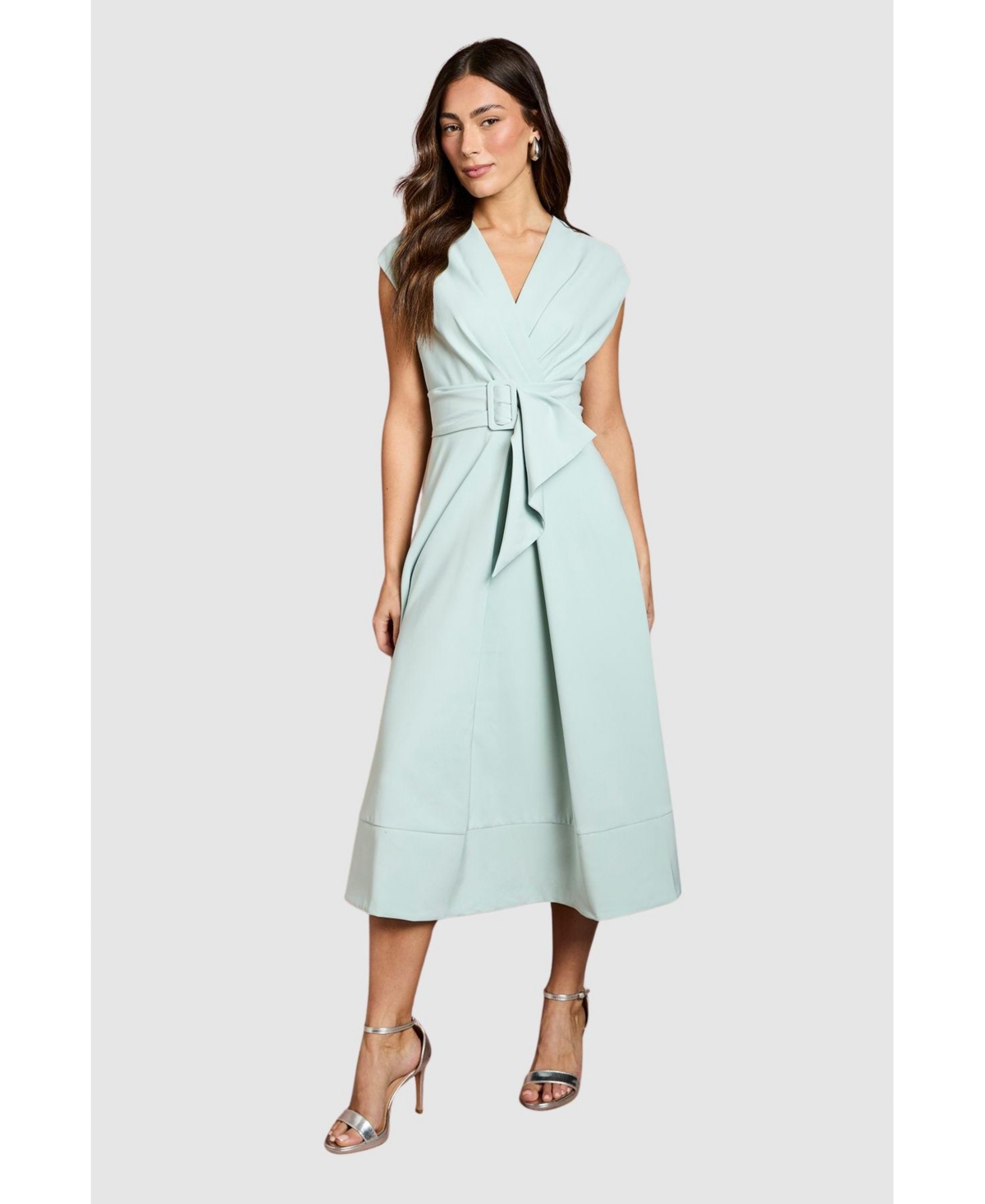 Click here for Coast Womens Belted Crepe Dress - Mint prices
